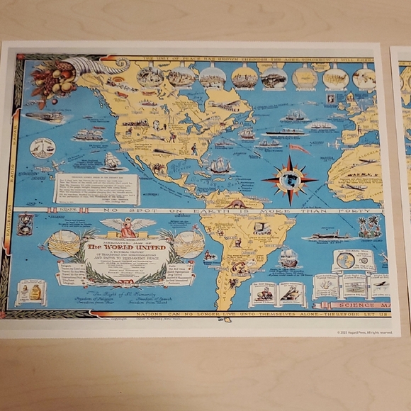 Oliver K. Whiting | Art | Mercartor Map Of The World A Pictorial ...